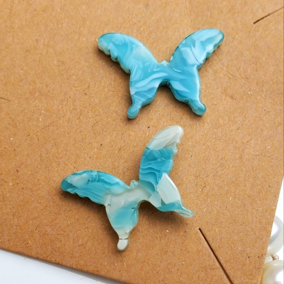 Eclectic Style | Jewelry | 525 Marble Butterfly Earrings | Poshmark